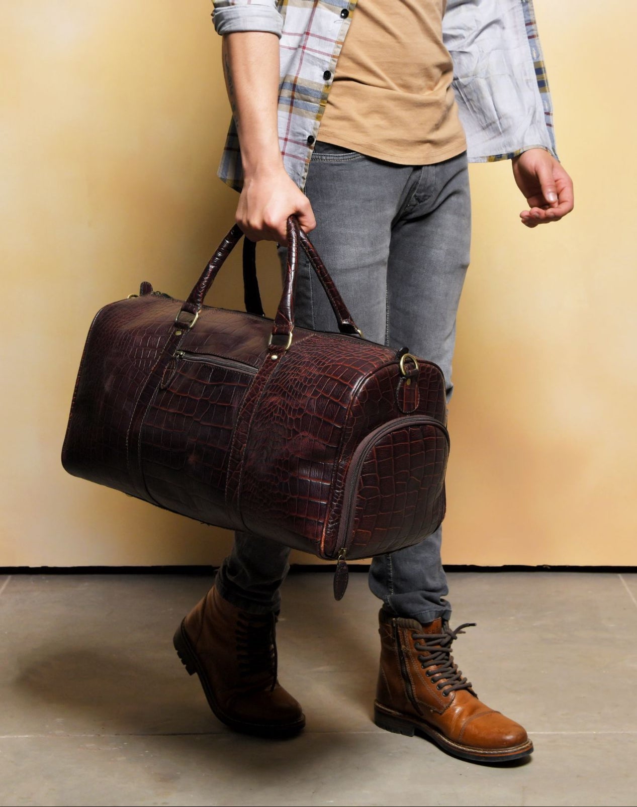 Costyle Croco Leather Duffle Bag